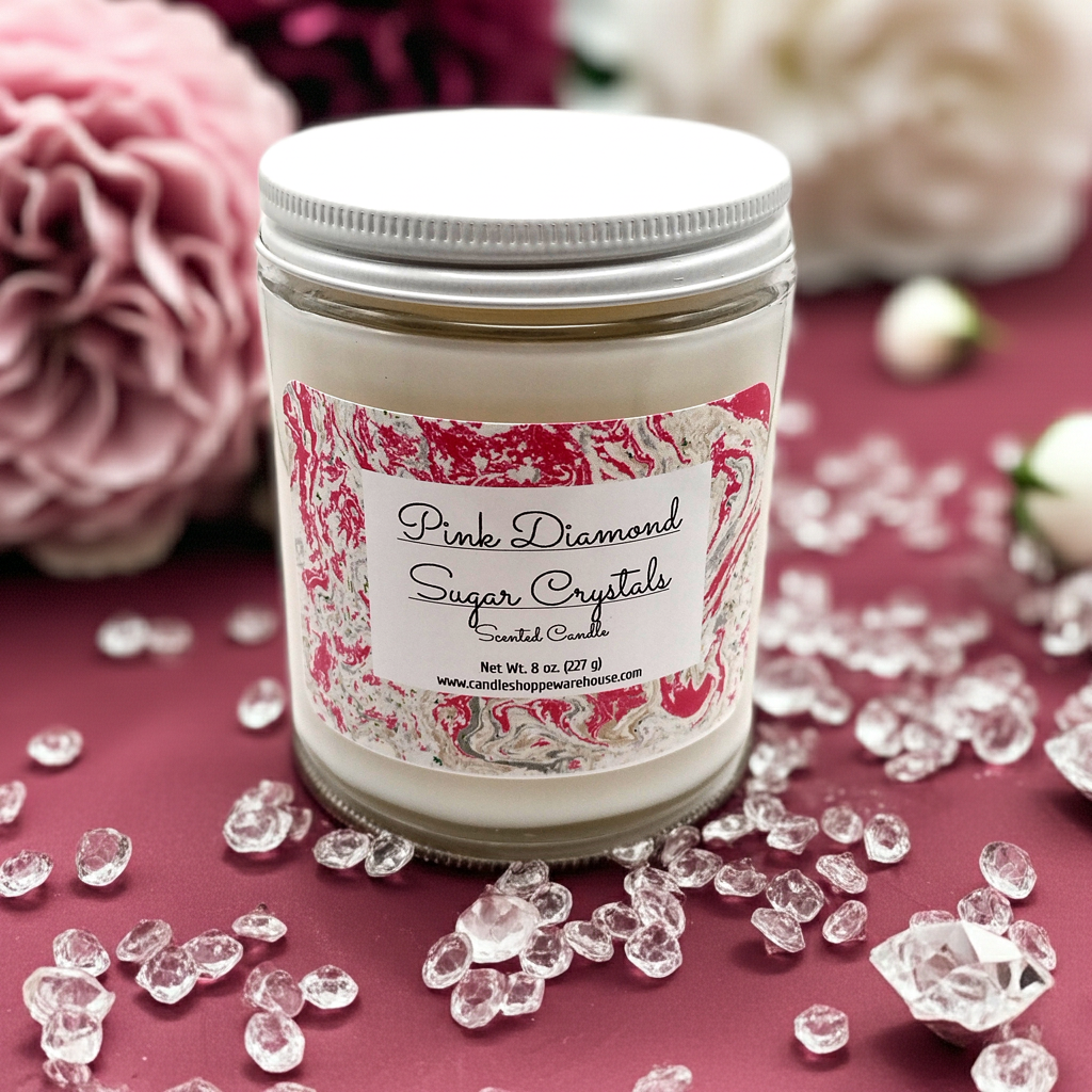 Pink Diamond Sugar Crystals Scented Candle – Candle Shoppe Warehouse